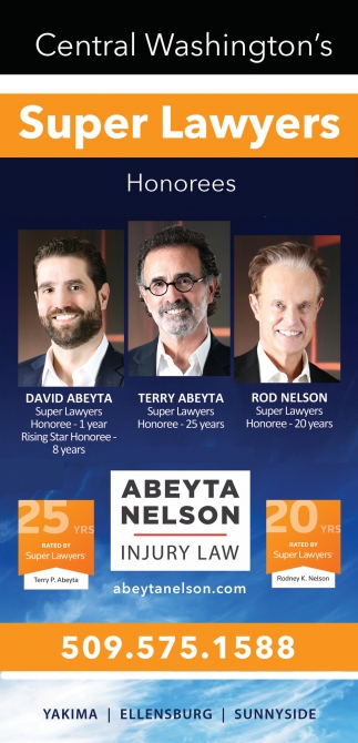 Super Lawyers, Abeyta Nelson Injury Law, Sunnyside, WA